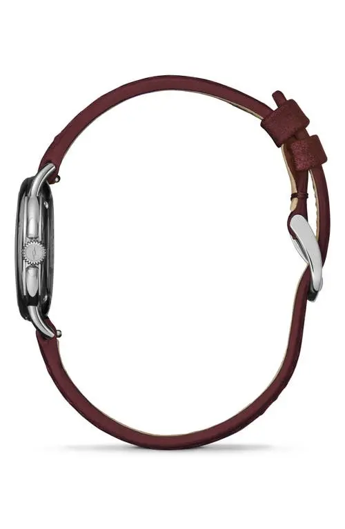 Shinola Runabout Mother Of Pearl Leather Strap Watch - Mother Of Pearl/ruby