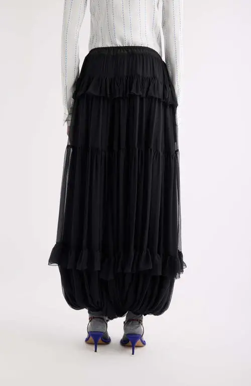 Chloé Ruffle Tiered Silk Mousseline Bubble Skirt