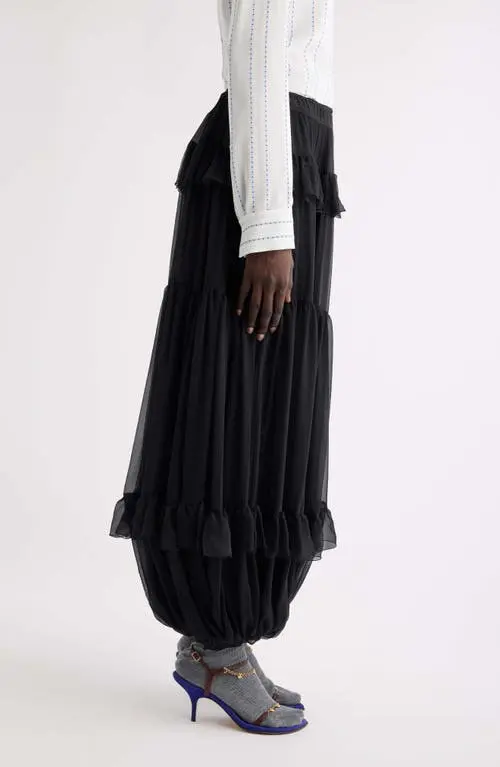 Chloé Ruffle Tiered Silk Mousseline Bubble Skirt