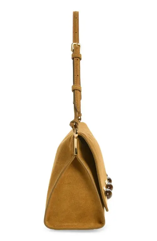 Veronica Beard Edit Stone Embellished Suede Shoulder Bag