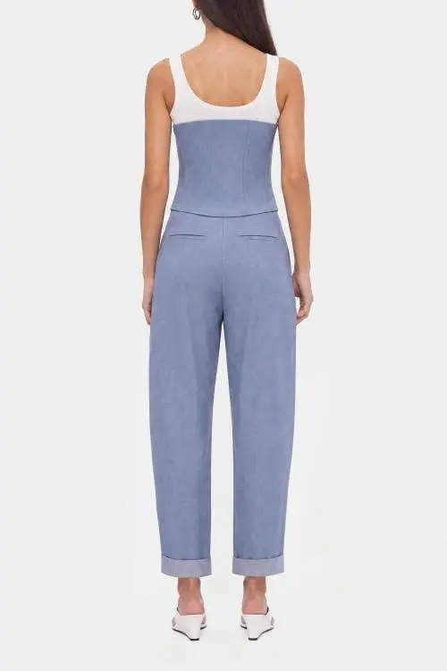 NOCTURNE Denim Trim Blouse