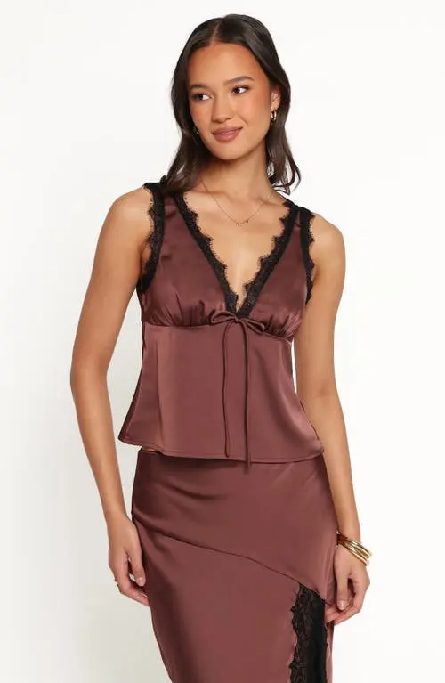 PETAL & PUP Theoni Lace Satin Tank