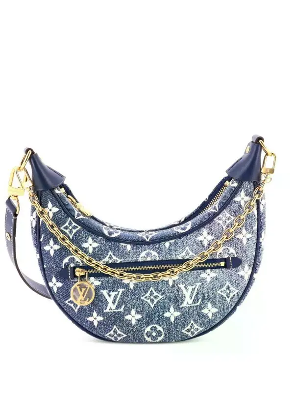 LOUIS VUITTON Loop Handbag Monogram Jacquard Denim Shoulder Bag - Blue