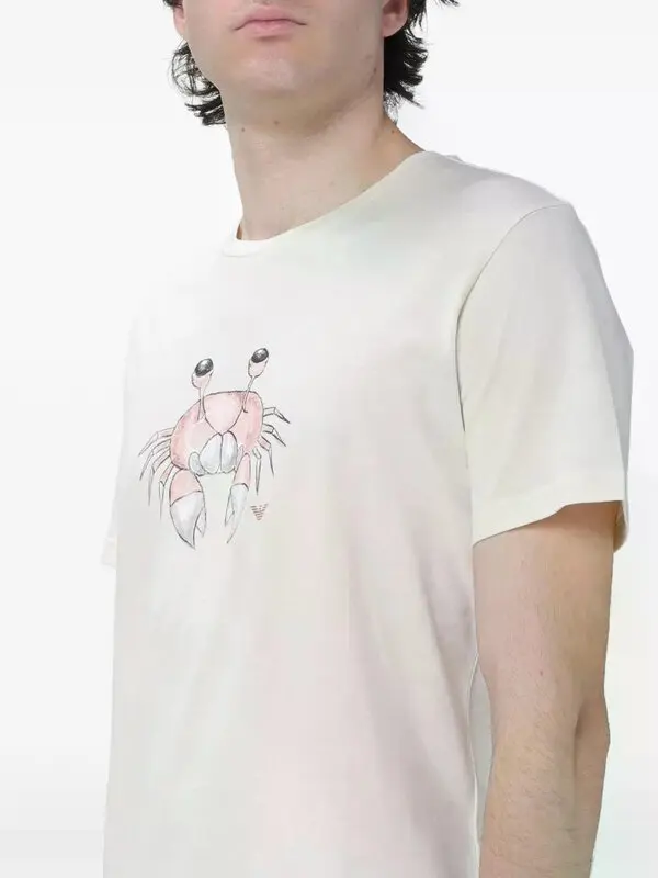 Emporio Armani Crab-print Cotton T-shirt