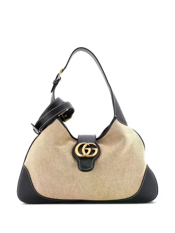 Gucci Aphrodite Canvas And Leather Medium Shoulder Bag - Neutrals