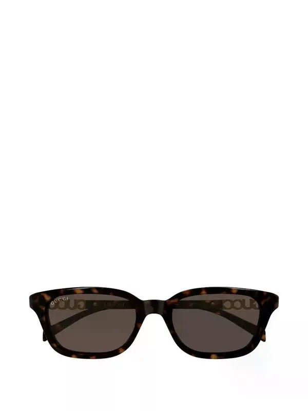 Gucci Tortoiseshell-effect Logo-plaque Sunglasses - Brown
