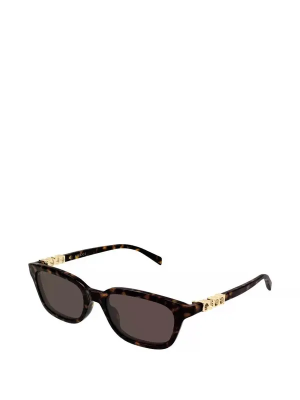 Gucci Tortoiseshell-effect Logo-plaque Sunglasses