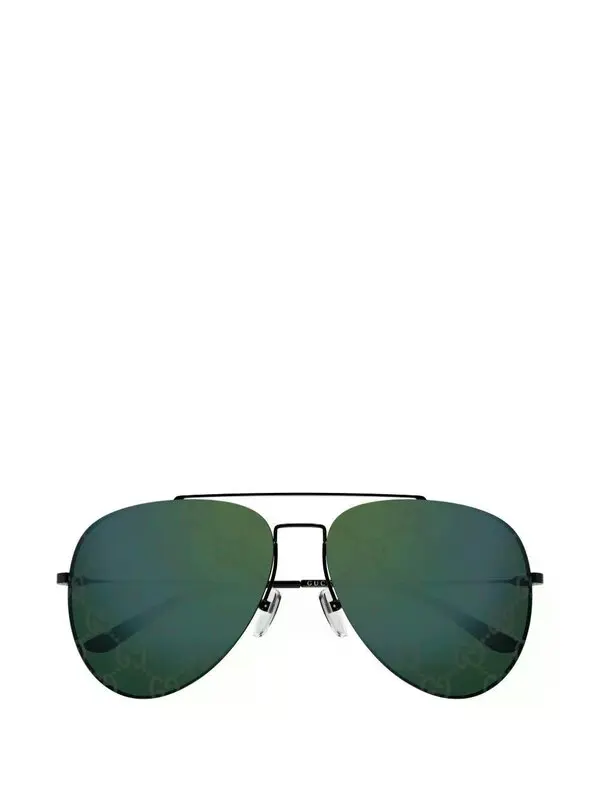Gucci Gg-monogram Pilot-frame Sunglasses - Black