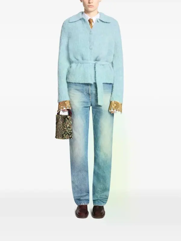 Dries Van Noten Polo Wool Cardigan - Blue