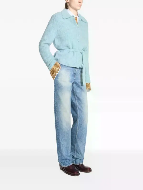 Dries Van Noten Polo Wool Cardigan - Blue
