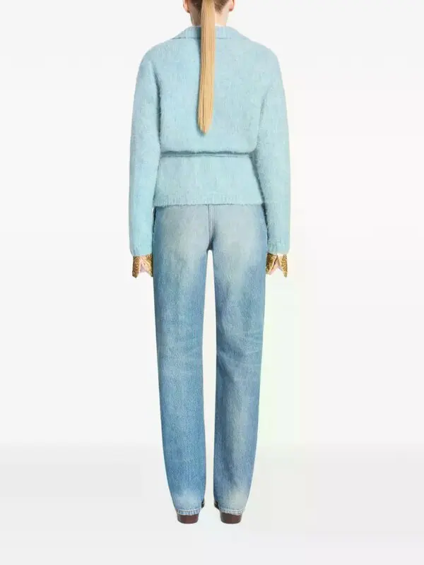 Dries Van Noten Polo Wool Cardigan - Blue