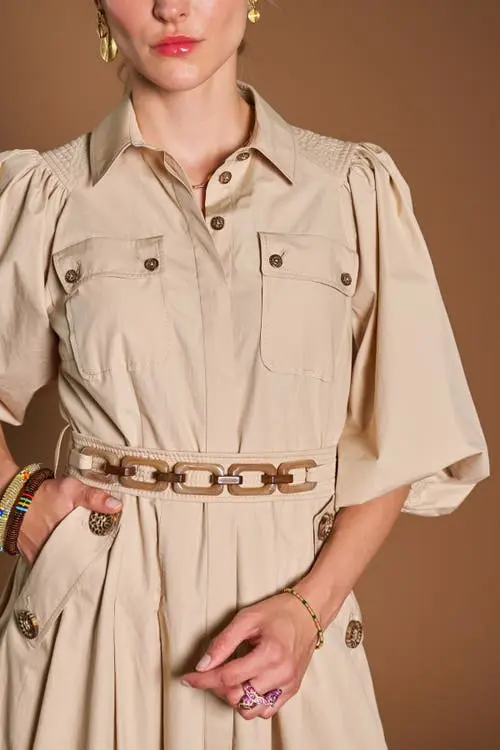 MAISON COMMON Belted Dress In Safari Style
