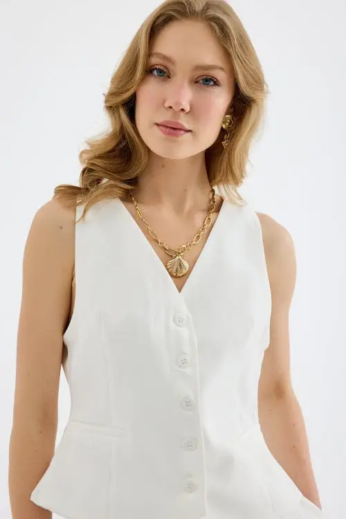 MONLICIA Corinne Tailored Peplum Vest