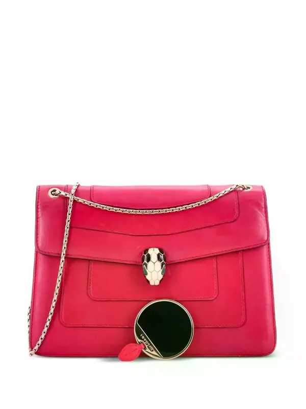 BVLGARI Serpenti Forever Leather Medium Shoulder Bag - Pink