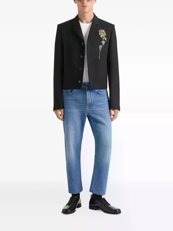 Givenchy Embellished Single-breasted Cropped Jacket In Wool