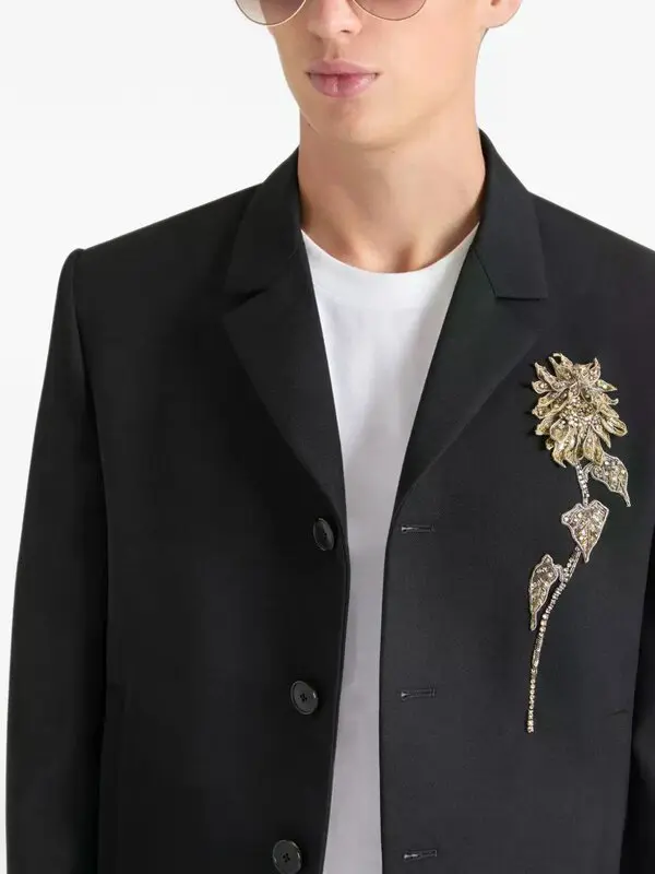 Givenchy Embellished Single-breasted Cropped Jacket In Wool