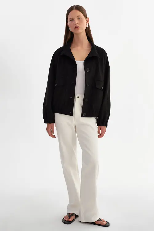 LAMARQUE Fidelina | Faux Suede Bomber Jacket
