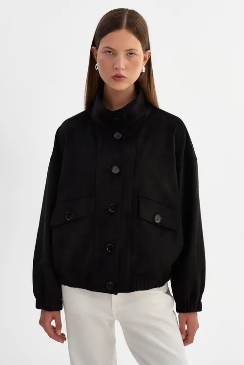 LAMARQUE Fidelina | Faux Suede Bomber Jacket