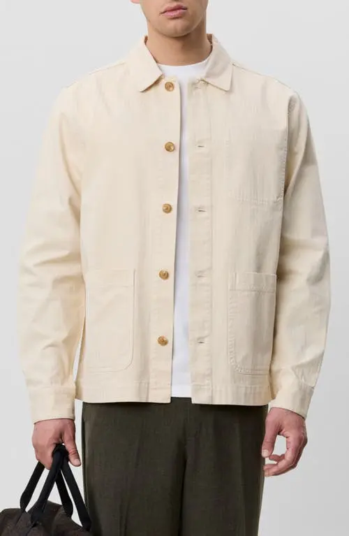 LES DEUX Herringbone Cotton Overshirt