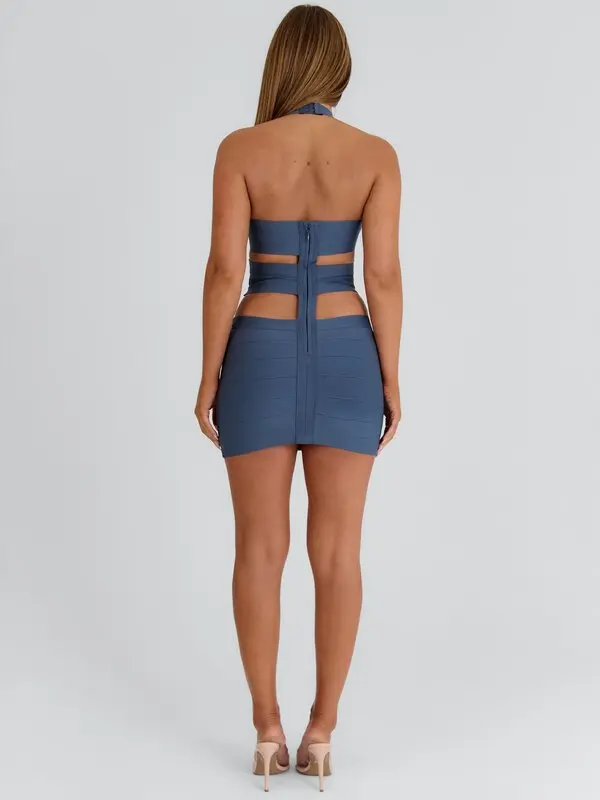 OUTCAST Sevan Mini Dress Steel Grey