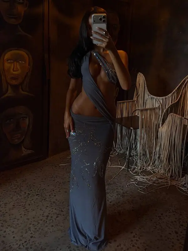 OUTCAST Leatrice Maxi Dress Slate