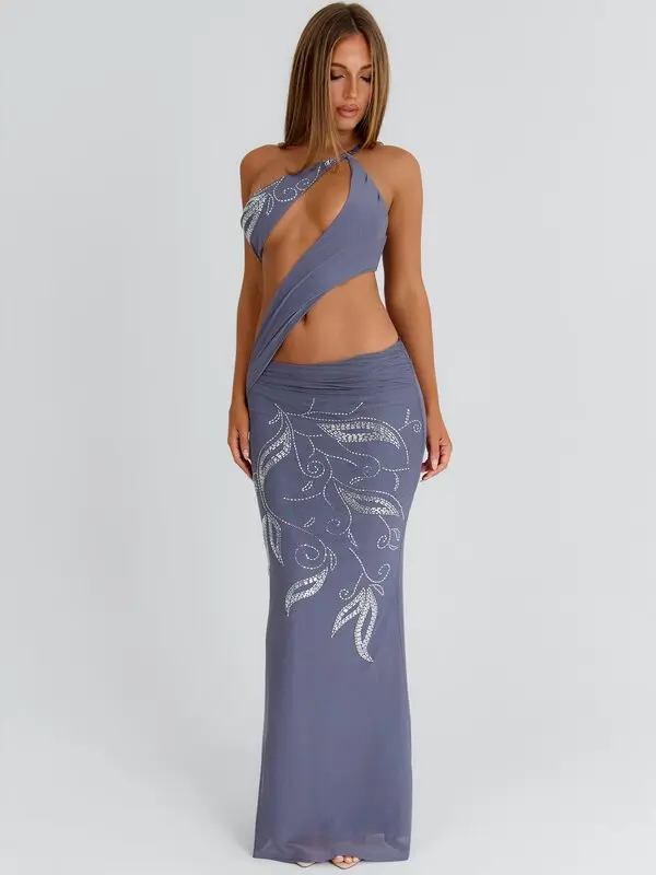 OUTCAST Leatrice Maxi Dress Slate