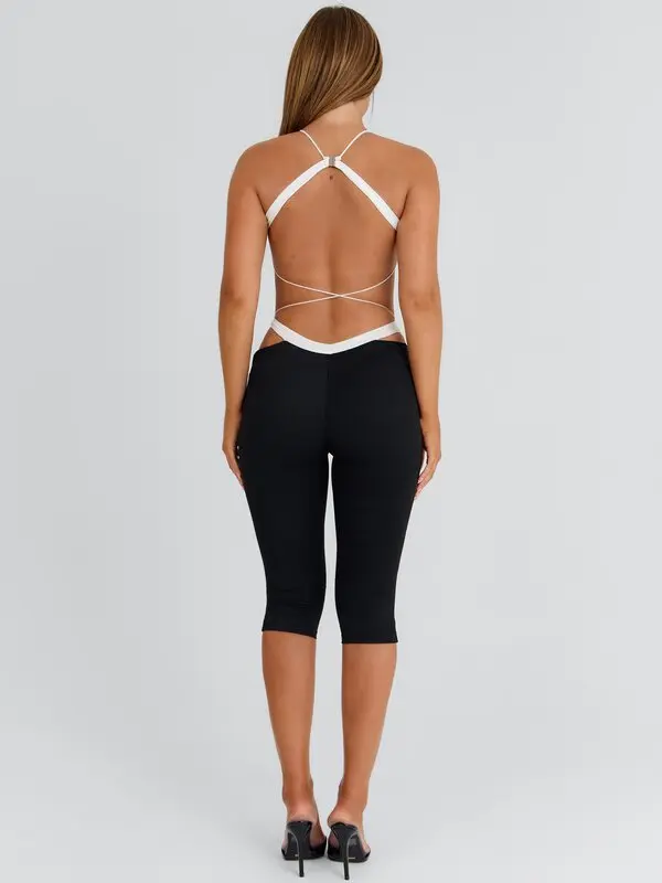 OUTCAST Carlene Capri Jumpsuit Whiteblack