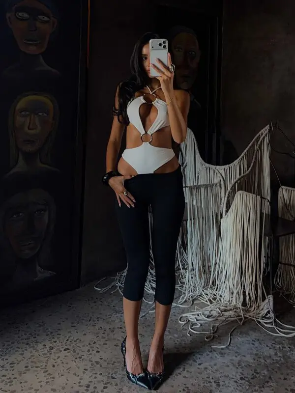 OUTCAST Carlene Capri Jumpsuit Whiteblack