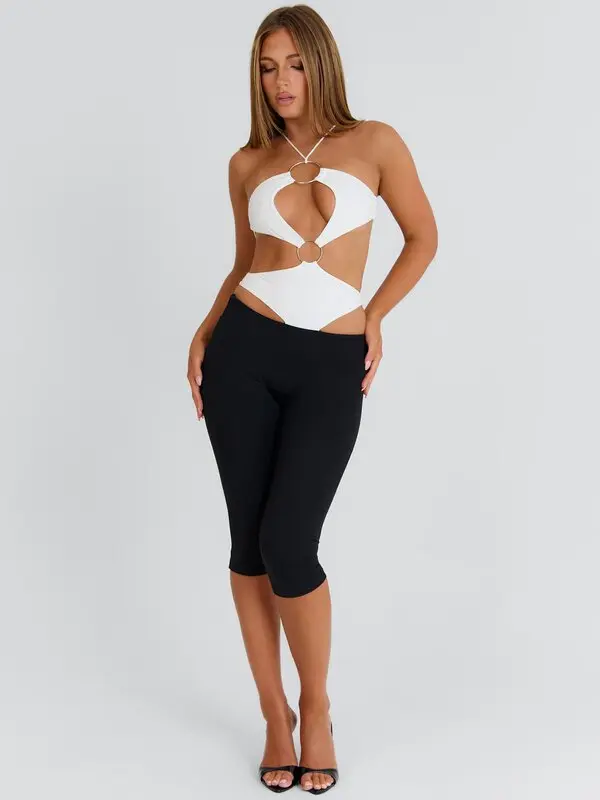 OUTCAST Carlene Capri Jumpsuit Whiteblack