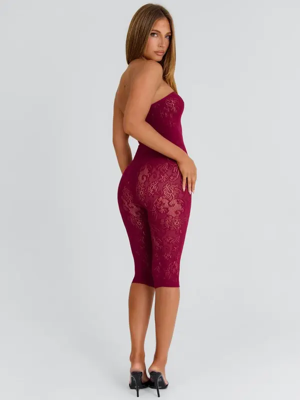 OUTCAST Hadiya Capri Jumpsuit Burgundy