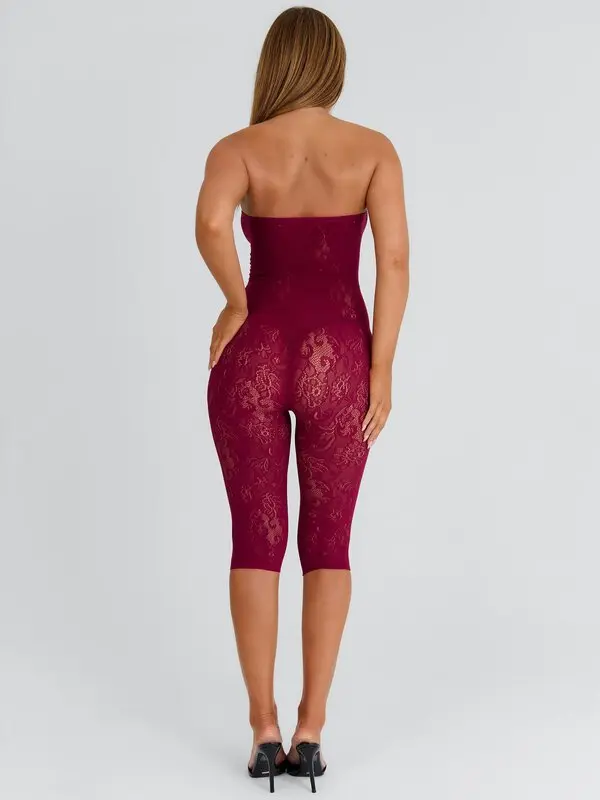 OUTCAST Hadiya Capri Jumpsuit Burgundy