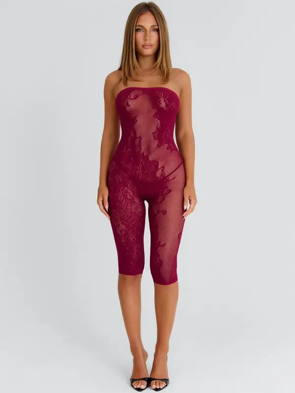 OUTCAST Hadiya Capri Jumpsuit Burgundy