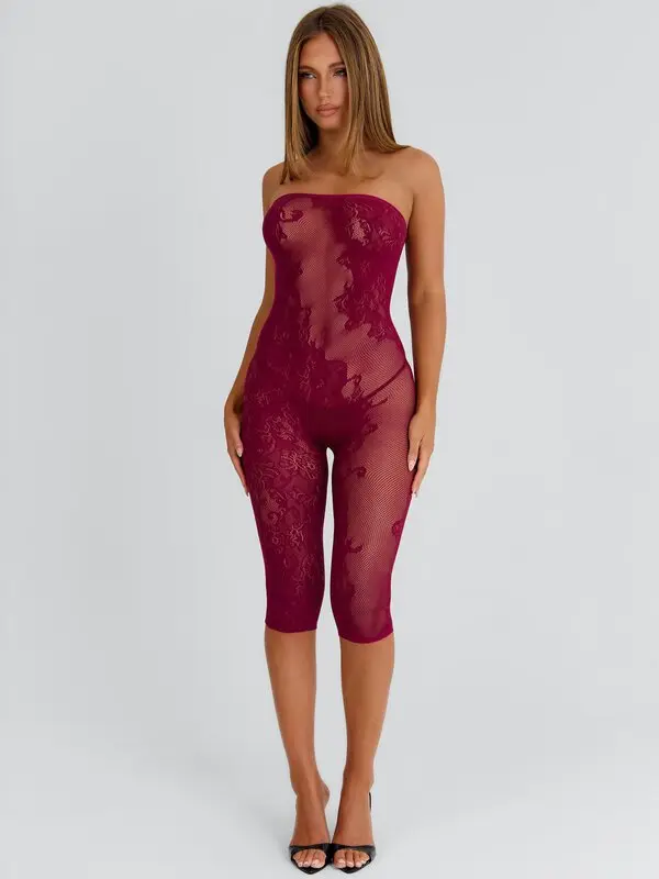OUTCAST Hadiya Capri Jumpsuit Burgundy