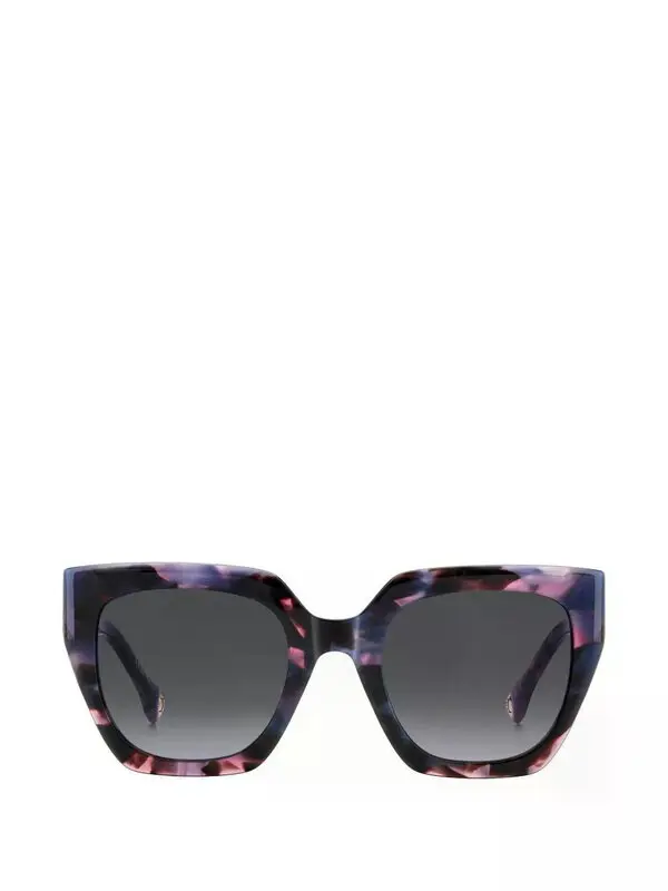 Carolina Herrera Tortoiseshell-effect Squared-frame Sunglasses - Blue