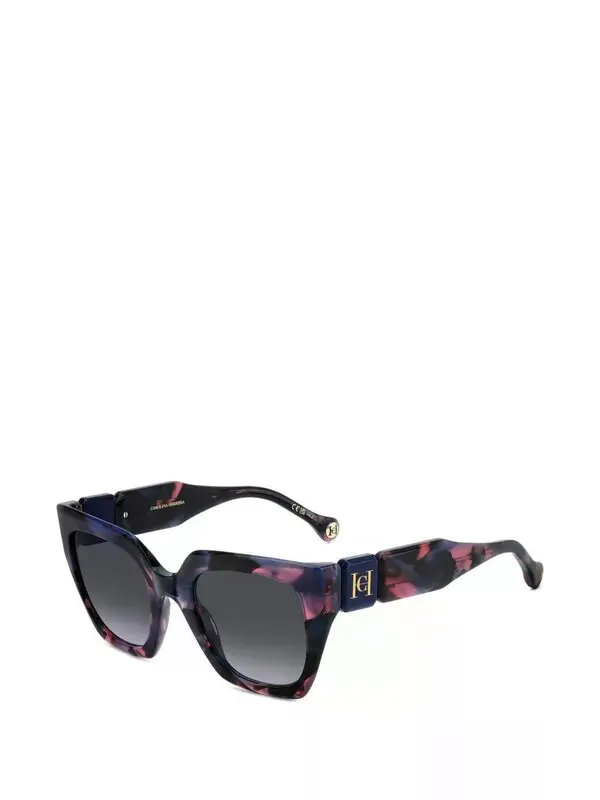 Carolina Herrera Tortoiseshell-effect Squared-frame Sunglasses
