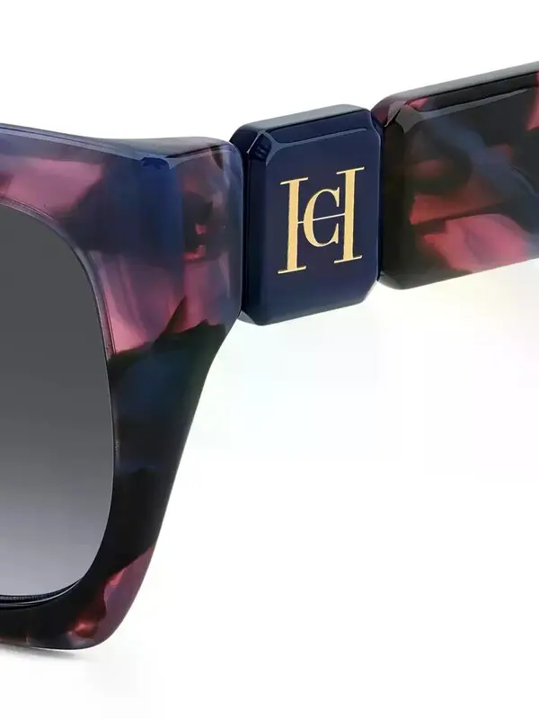 Carolina Herrera Tortoiseshell-effect Squared-frame Sunglasses