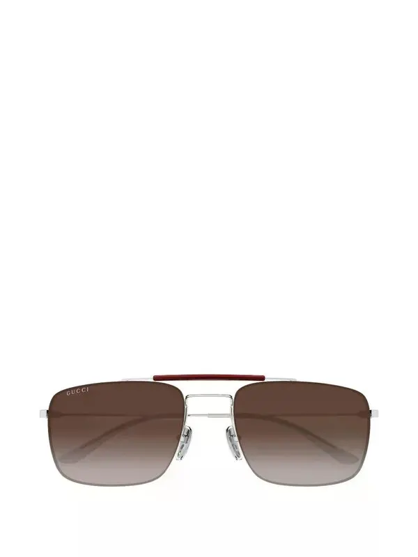 Gucci Geometric-frame Sunglasses - Silver