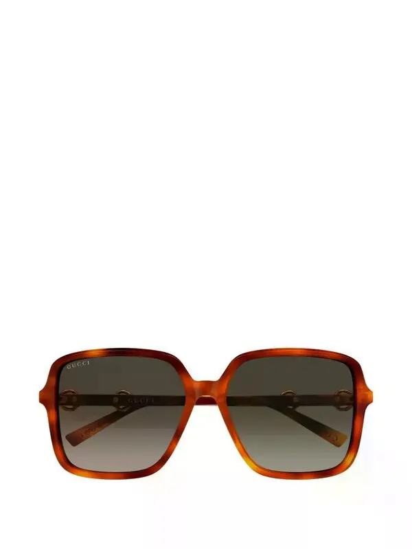 Gucci Horsebit Square-frame Sunglasses - Brown