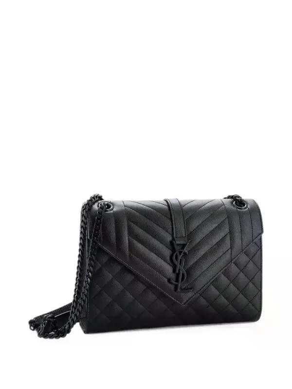 Saint Laurent Classic Monogram Envelope Satchel Mixed Matelasse Leather Medium Shoulder Bag