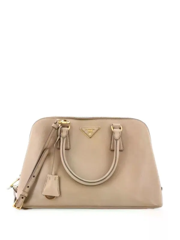 Prada Promenade Bag Saffiano Leather Medium Satchel - Neutrals