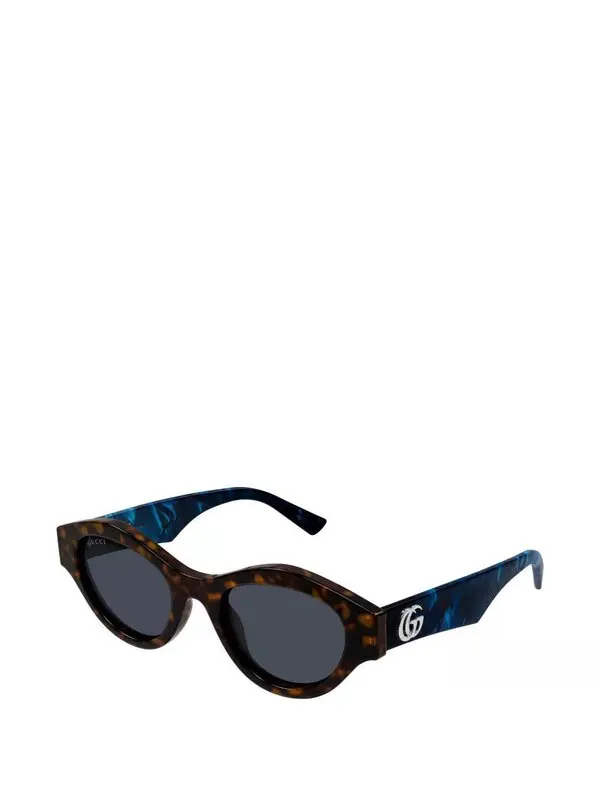 Gucci Tortoiseshell-effect Double G Sunglasses