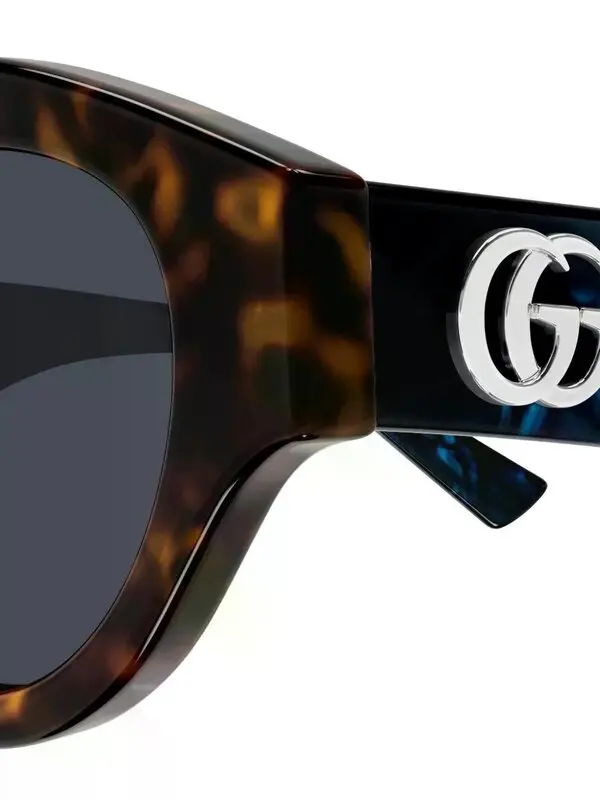 Gucci Tortoiseshell-effect Double G Sunglasses