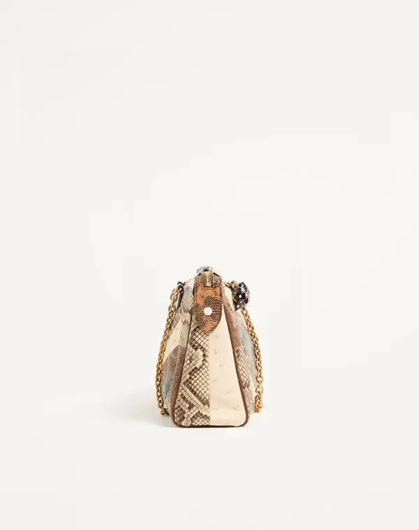Valentino Garavani Panthea Medium Shoulder Bag In Exotic Leathers With Chevron Motif