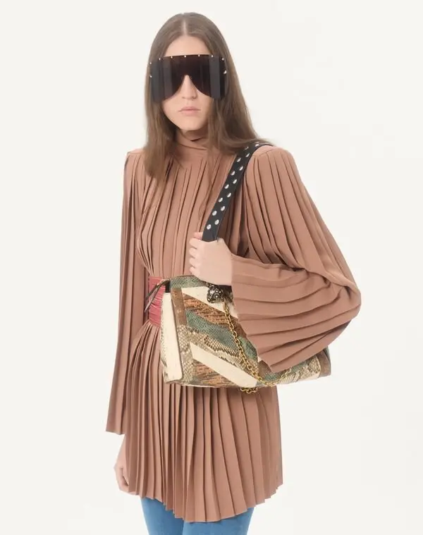 Valentino Garavani Panthea Medium Shoulder Bag In Exotic Leathers With Chevron Motif