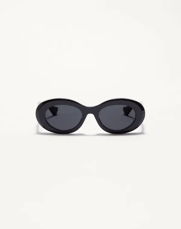 Valentino Garavani Oval Acetate Eyewear - Black/grey