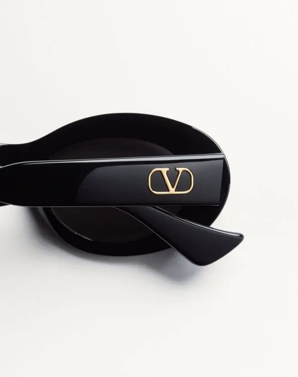 Valentino Garavani Oval Acetate Eyewear - Black/grey