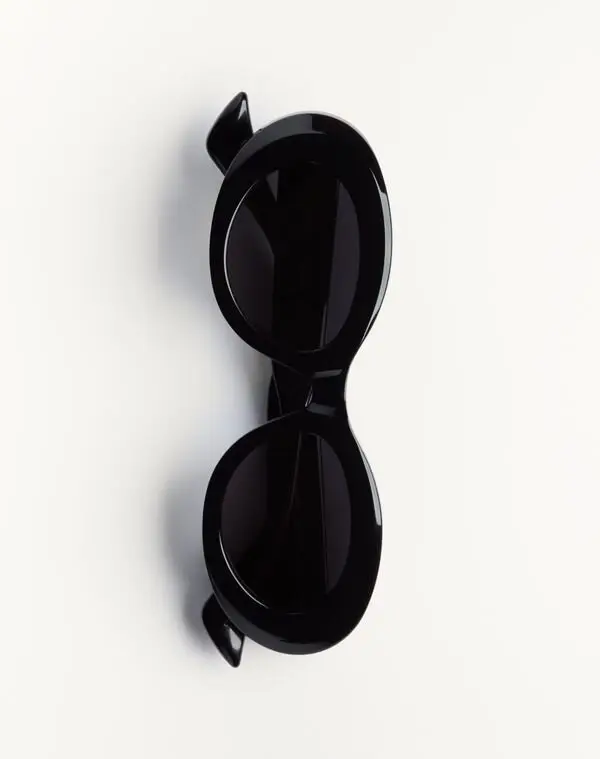 Valentino Garavani Oval Acetate Eyewear - Black/grey