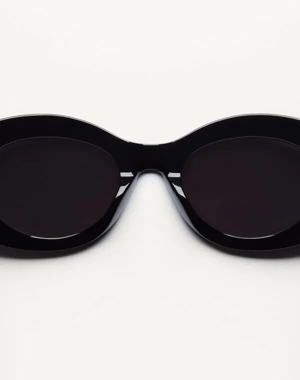 Valentino Garavani Oval Acetate Eyewear - Black/grey