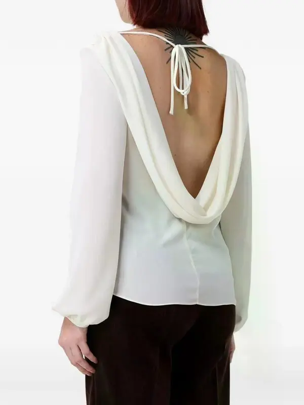 HANITA Cowl-back Long-sleeve Blouse