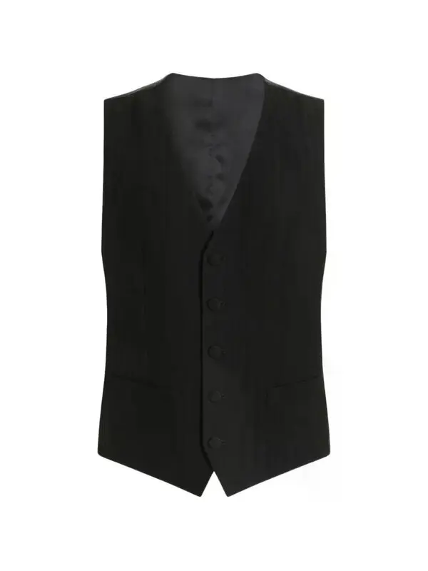 Dolce & Gabbana Single-breasted Striped Wool-jacquard Waistcoat